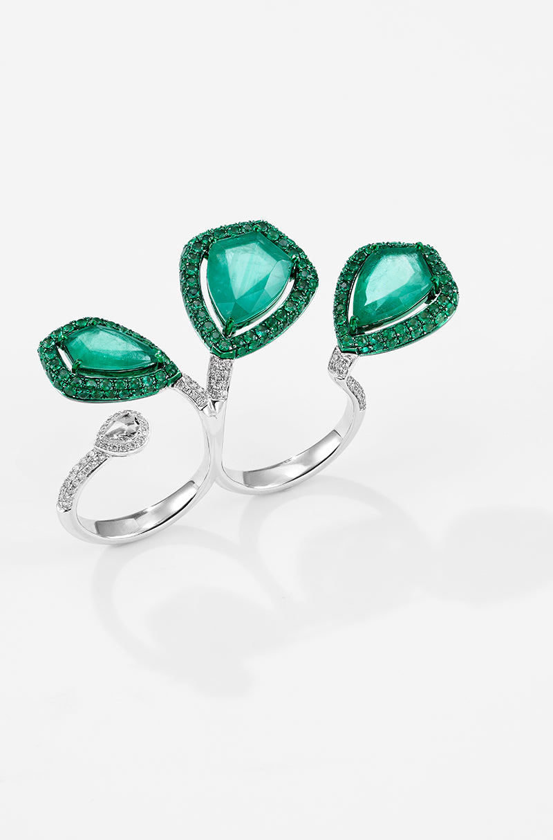 Armour Cut Open Dual Ring – Manish Malhotra