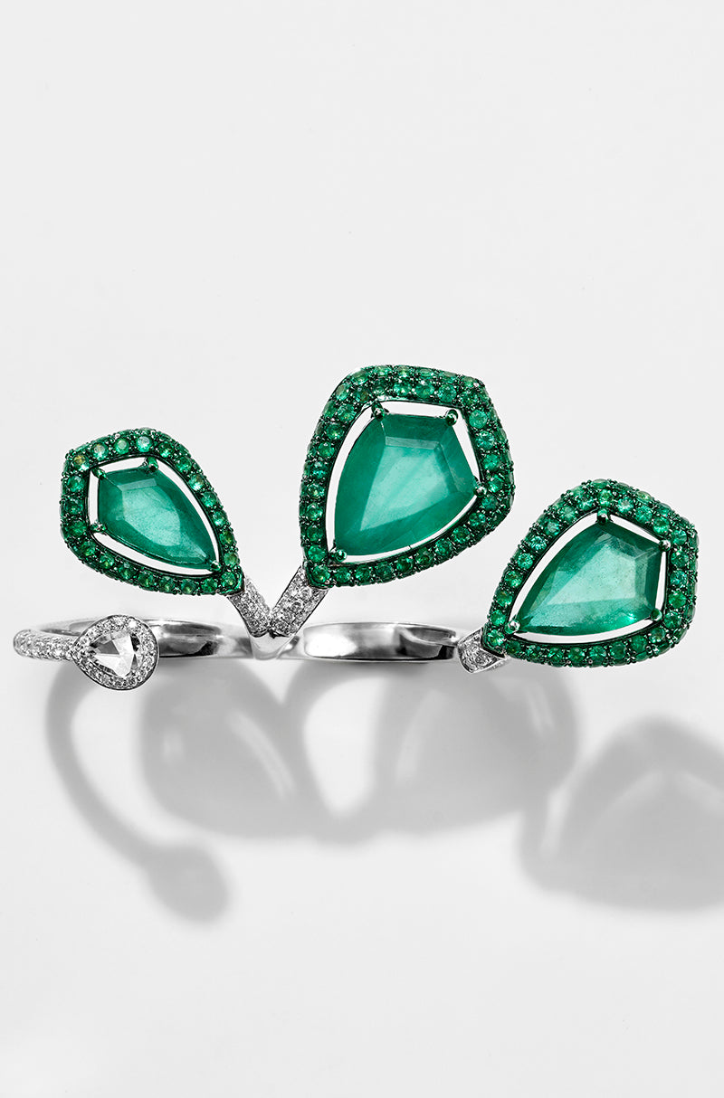 Armour Cut Open Dual Ring – Manish Malhotra