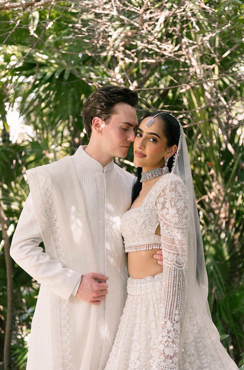 Bride: Serena Patel & Groom: Gabe Slater our Wedding Ensemble – Manish ...